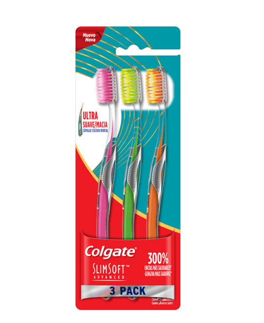 Escova Slim Soft Advanced Colgate com 3un - Natural da Terra