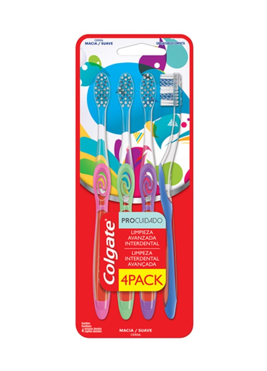 Escova Pro Cuidado Colgate com 4un - Natural da Terra