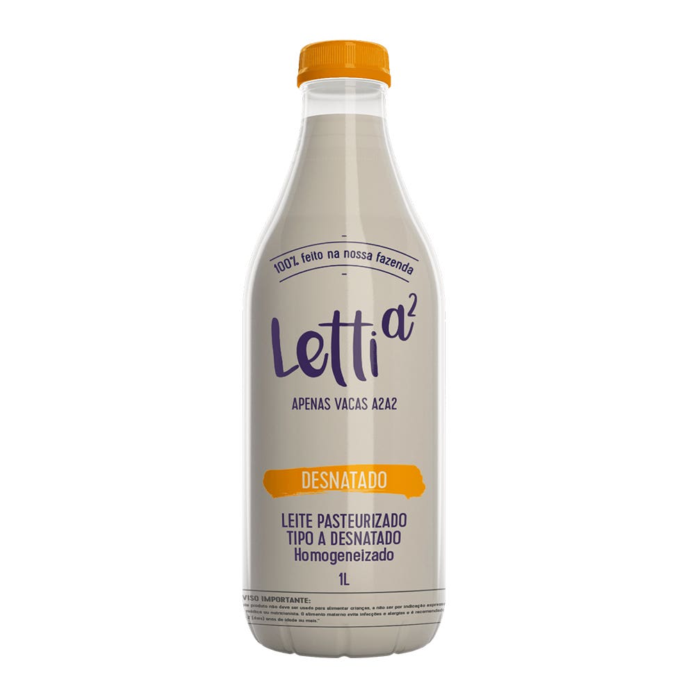LEITE DESNATADO LETTI 1L - Natural da Terra