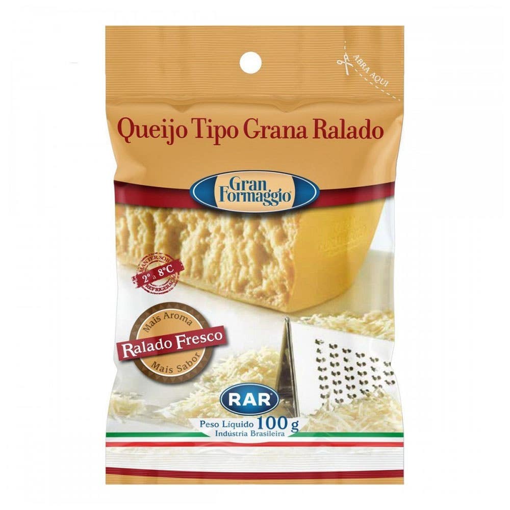 Queijo Tipo Grana Ralado Gran Formaggio Pacote 100G - Hortifruti