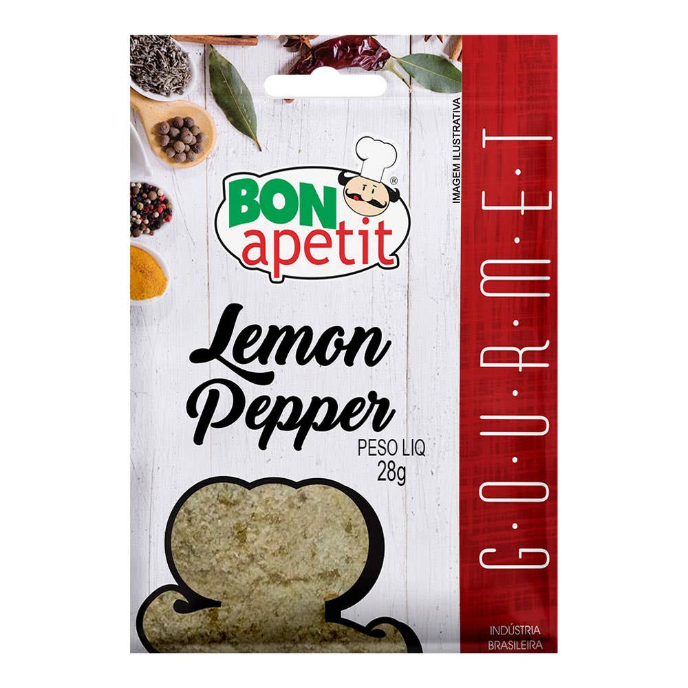 Condimento Tempero Lemon Pepper Bon Appetit 28G - Natural da Terra