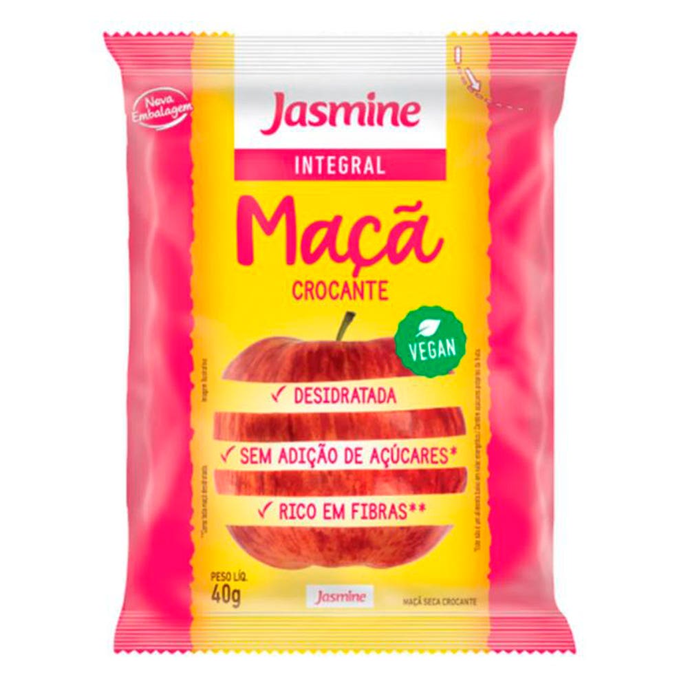 Maçã Seca Crocante Jasmine Pacote 40G - Natural da Terra